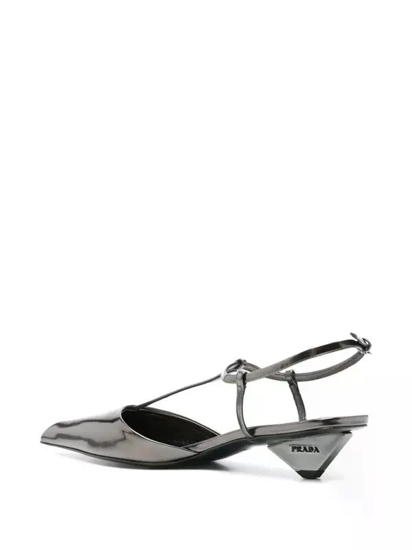 Prada Metallic Calf Leather Mules