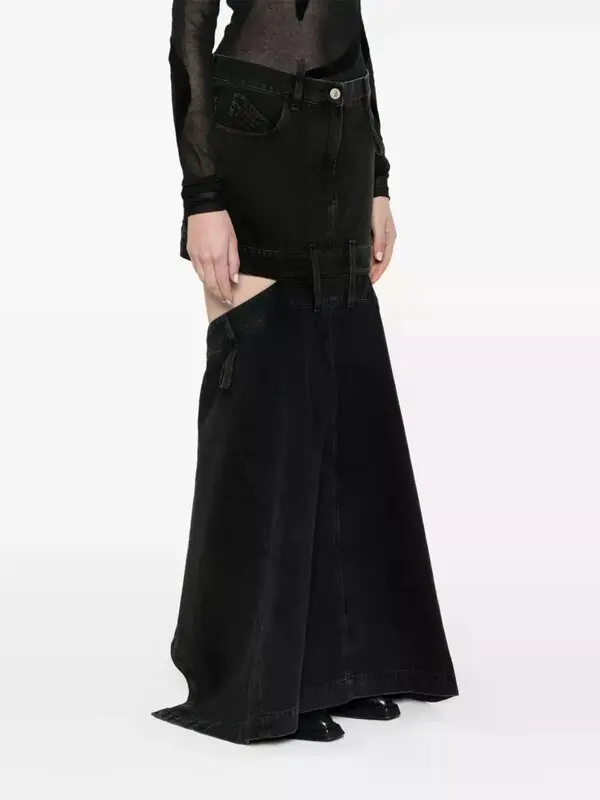 Attico Denim Midi Skirt
