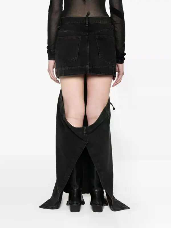 Attico Denim Midi Skirt