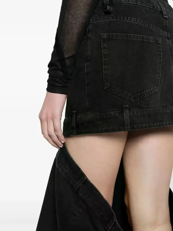 Attico Denim Midi Skirt
