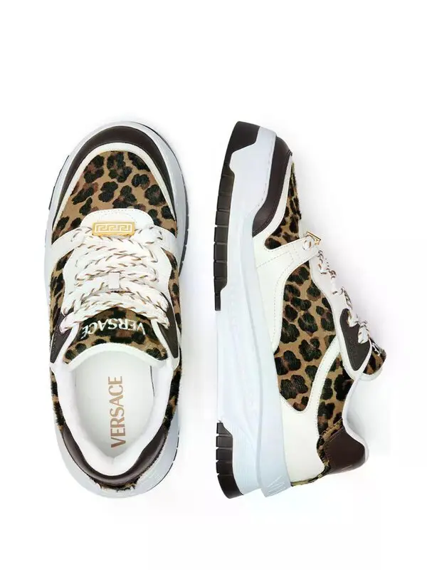Versace Odissea Leopard-print Sneakers - White