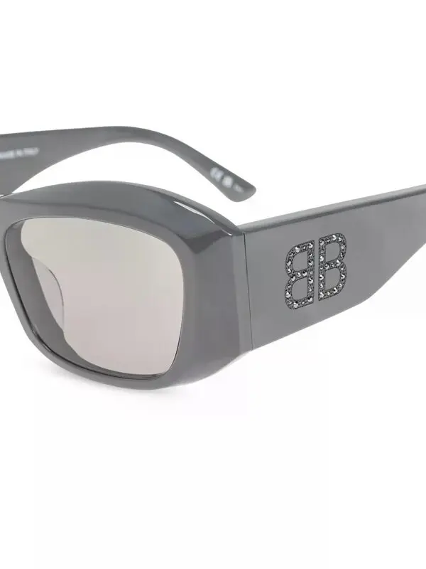 Balenciaga Rectangle-frame Sunglasses - Black