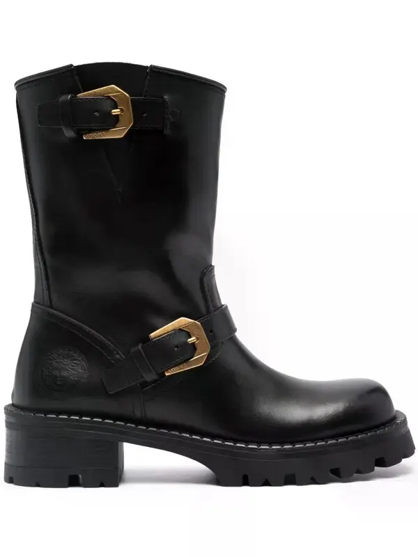 Versace Medusa-embossed Leather Boots