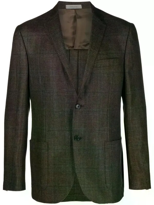 Corneliani Check-pattern Cashmere Blazer - Brown