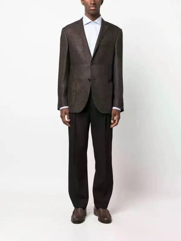 Corneliani Check-pattern Cashmere Blazer - Brown