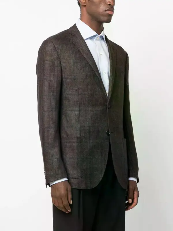Corneliani Check-pattern Cashmere Blazer - Brown