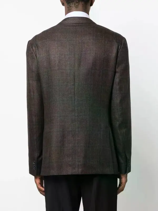 Corneliani Check-pattern Cashmere Blazer - Brown