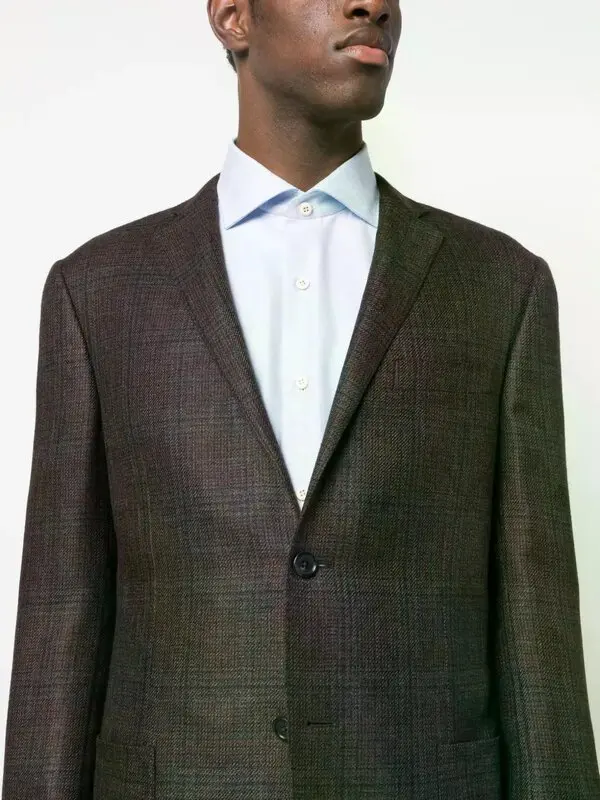 Corneliani Check-pattern Cashmere Blazer - Brown