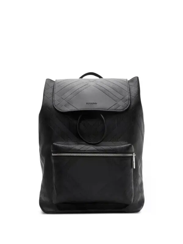 Burberry Embossed Check Leather Backpack