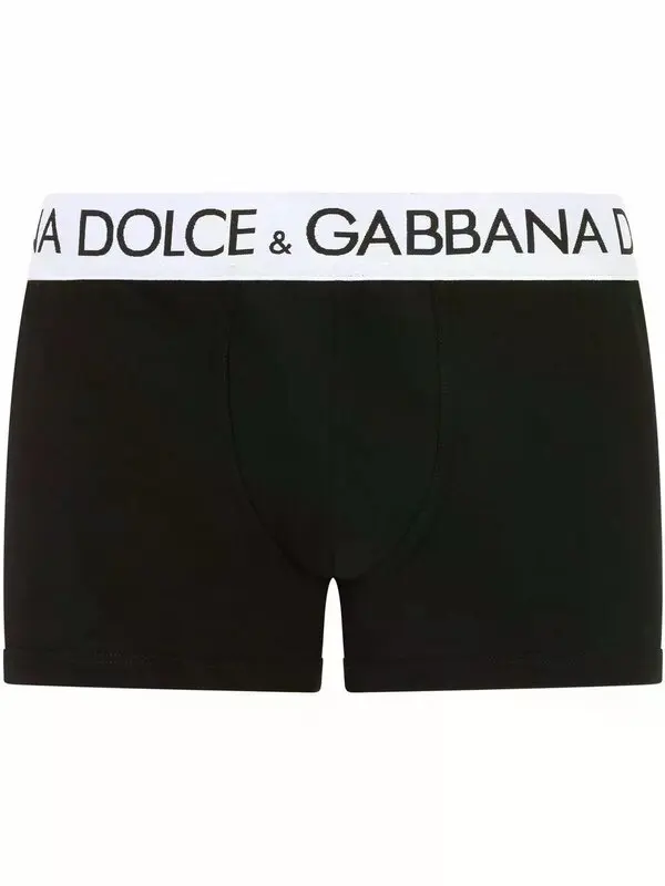 Dolce & Gabbana Logo-waistband Boxer Briefs - Black