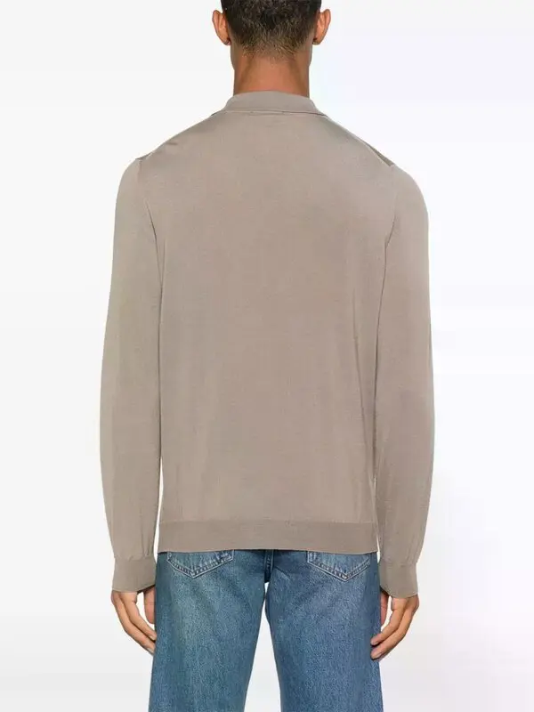 ZANONE Fine-knit Polo Shirt - Brown
