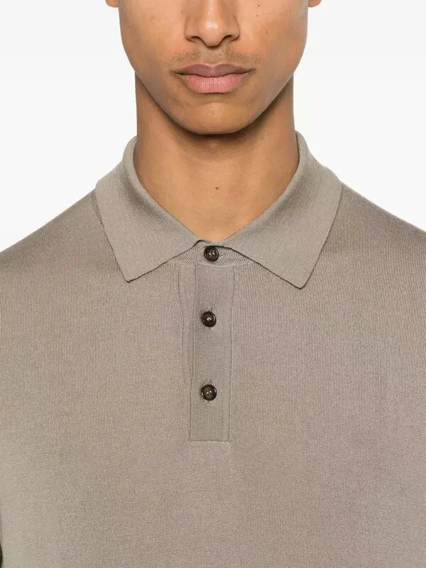 ZANONE Fine-knit Polo Shirt - Brown