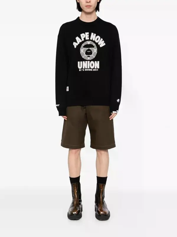 AAPE BY *A BATHING APE Moonface Logo Crew-neck Jumper