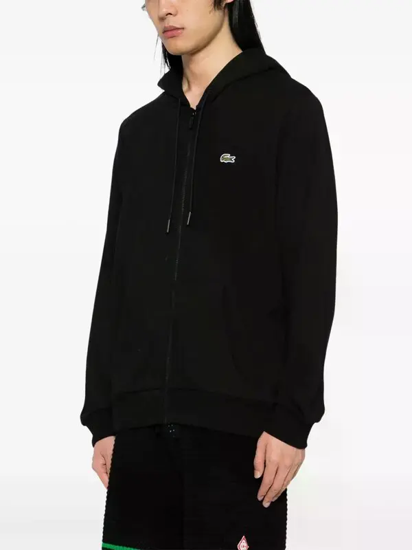 Lacoste Zipped Fleece Sweatshirt - Black