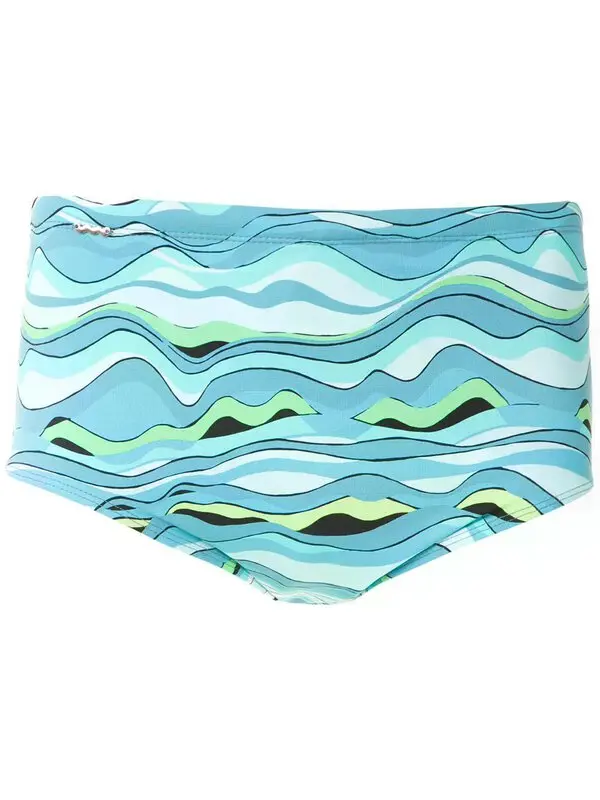 AMIR SLAMA Printed Swim Trunks - Blue