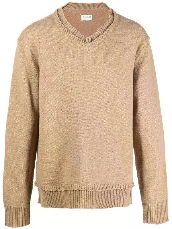 MAISON MARGIELA V-neck Elbow-patch Jumper