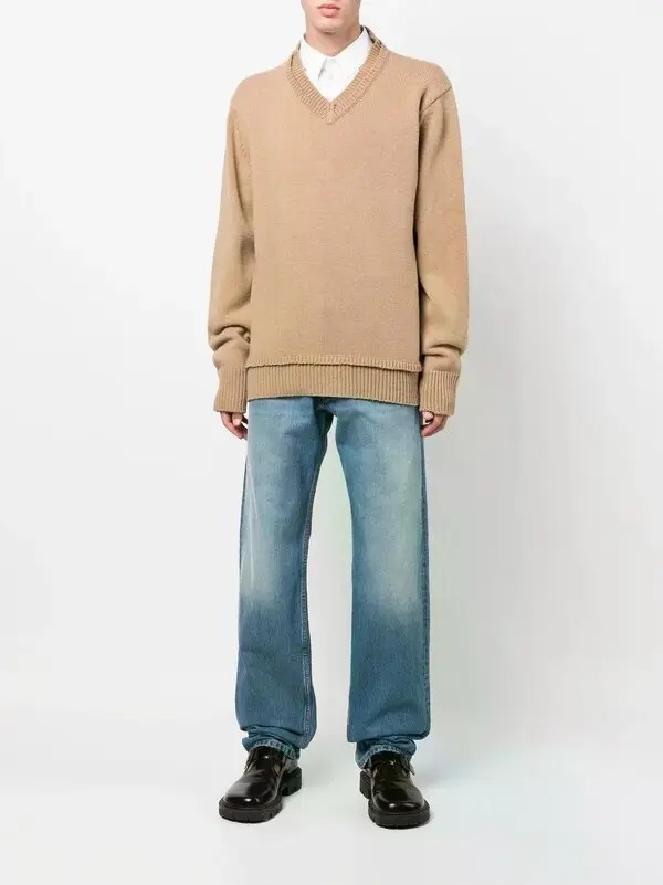 MAISON MARGIELA V-neck Elbow-patch Jumper