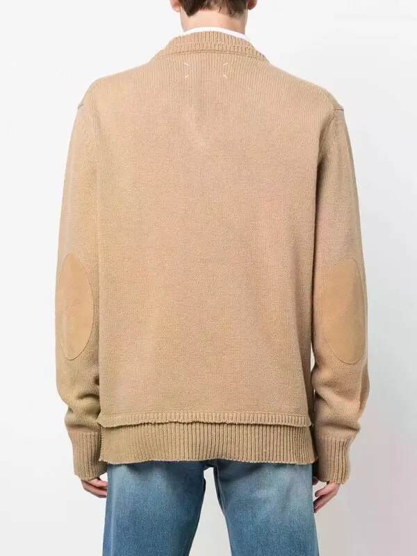 MAISON MARGIELA V-neck Elbow-patch Jumper