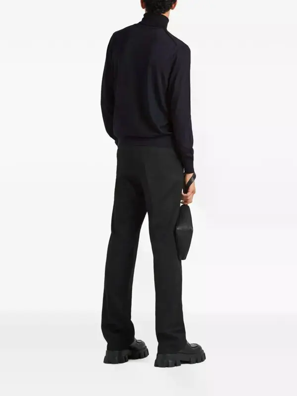 Prada Roll Neck Wool Jumper - Blue