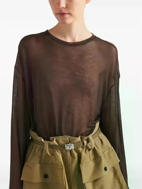 Prada Semi-sheer Chambray T-shirt