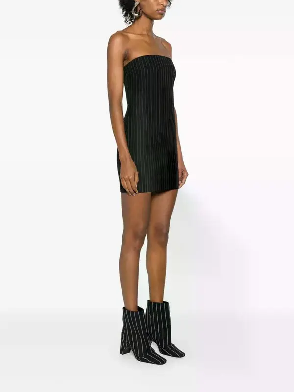 Patrizia Pepe Pinstriped Wide-neck Minidress