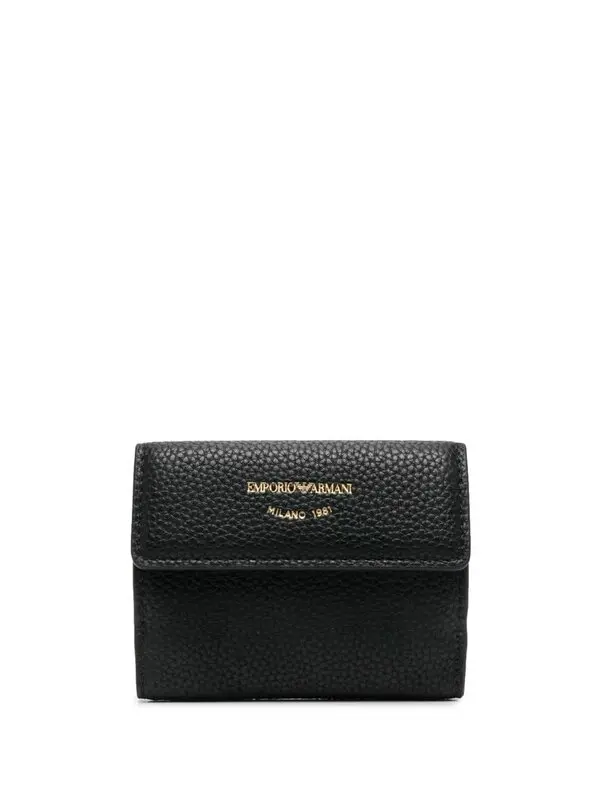 Emporio Armani Faux-leather Tri-fold Wallet - Black