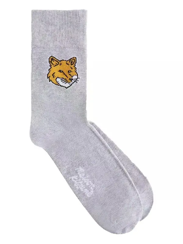 Maison Kitsuné Fox Head Socks - Grey