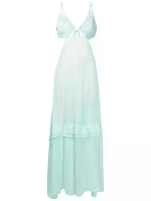 AMIR SLAMA Cut-out Semi-sheer Maxi Dress - Blue
