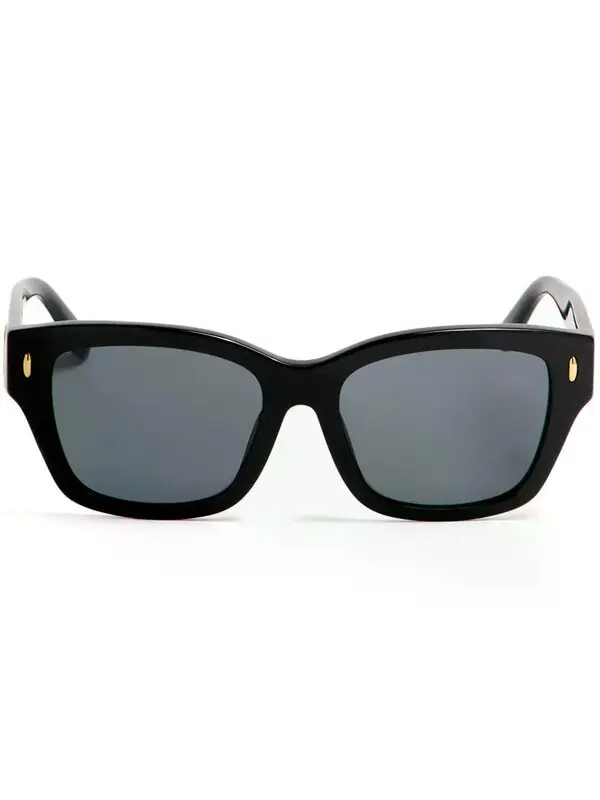 Tory Burch Logo-plaque Square-frame Sunglasses - Black