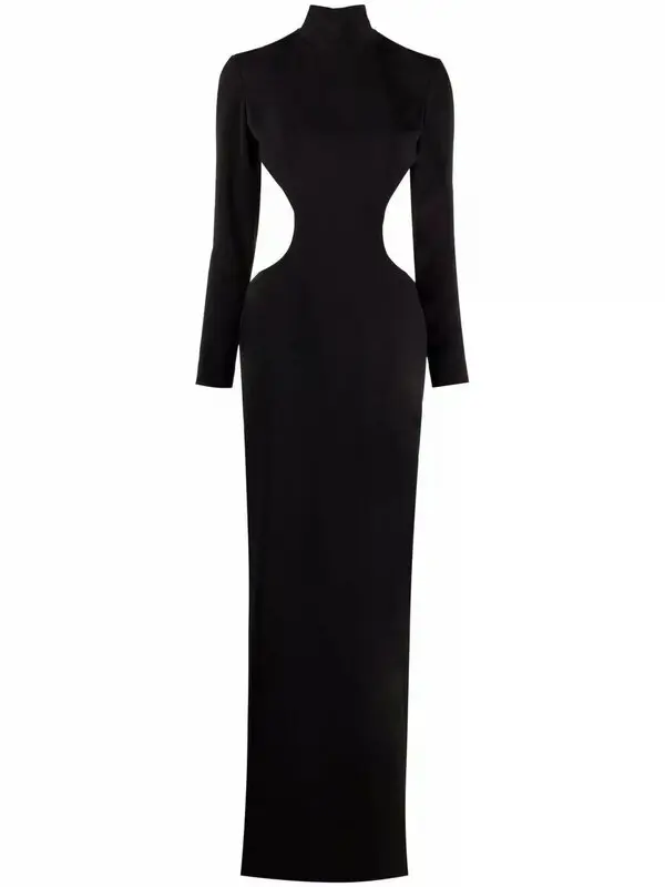 MONOT Open-back High-neck Evening Gown