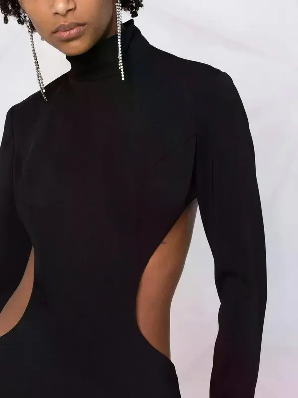 MONOT Open-back High-neck Evening Gown