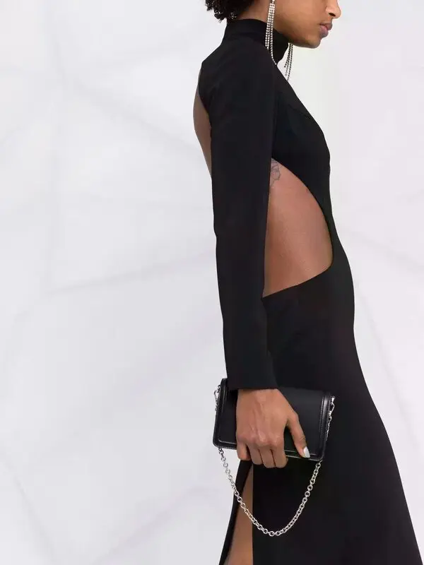 MONOT Open-back High-neck Evening Gown