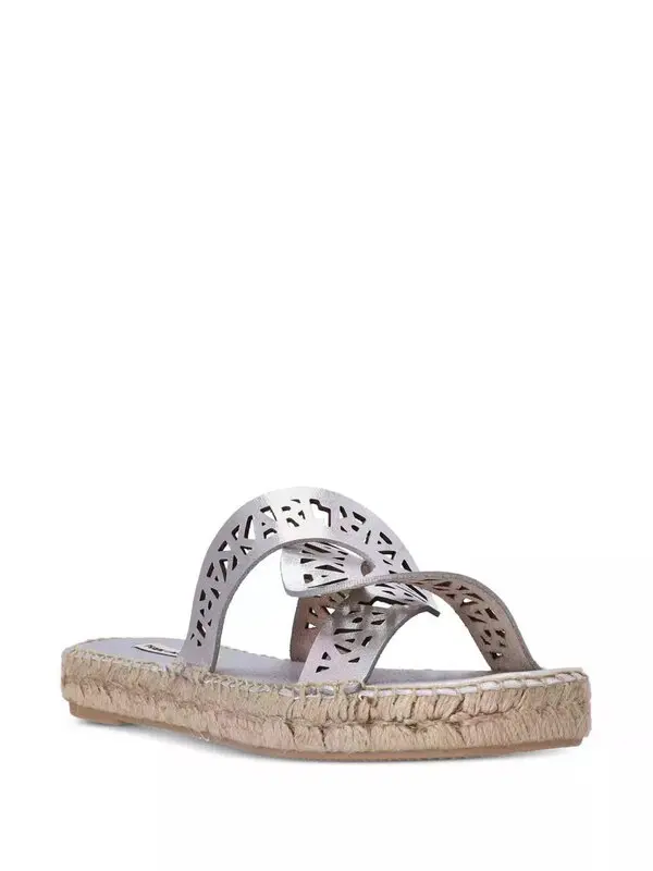 Karl Lagerfeld Souk Interlock Espadrille Slides - Silver