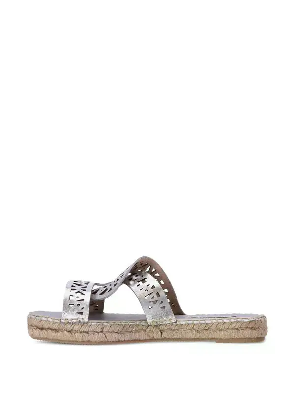 Karl Lagerfeld Souk Interlock Espadrille Slides - Silver
