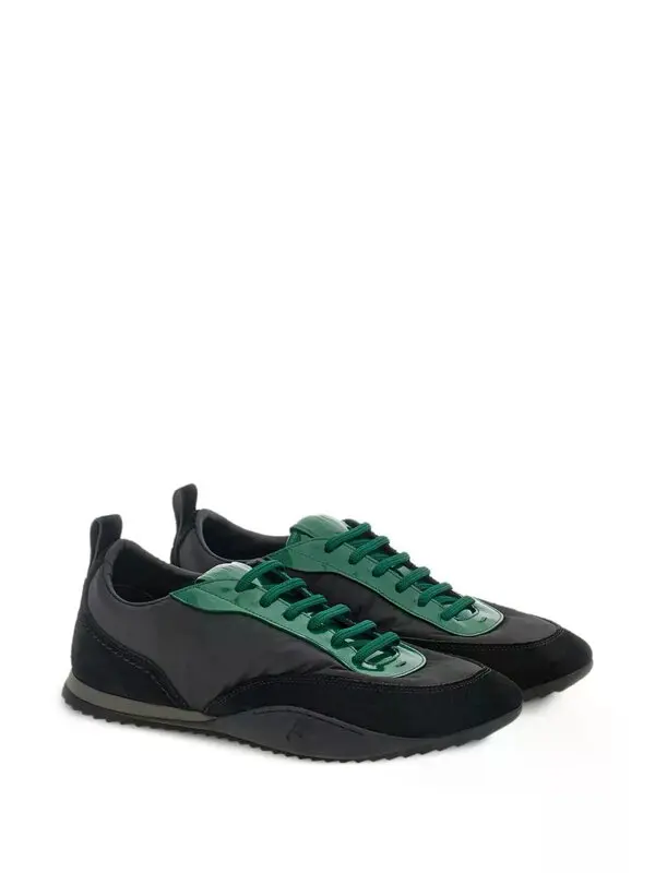 FERRAGAMO Leather-trim Lace-up Sneakers