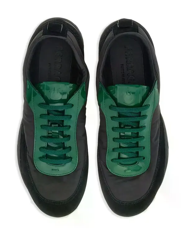 FERRAGAMO Leather-trim Lace-up Sneakers