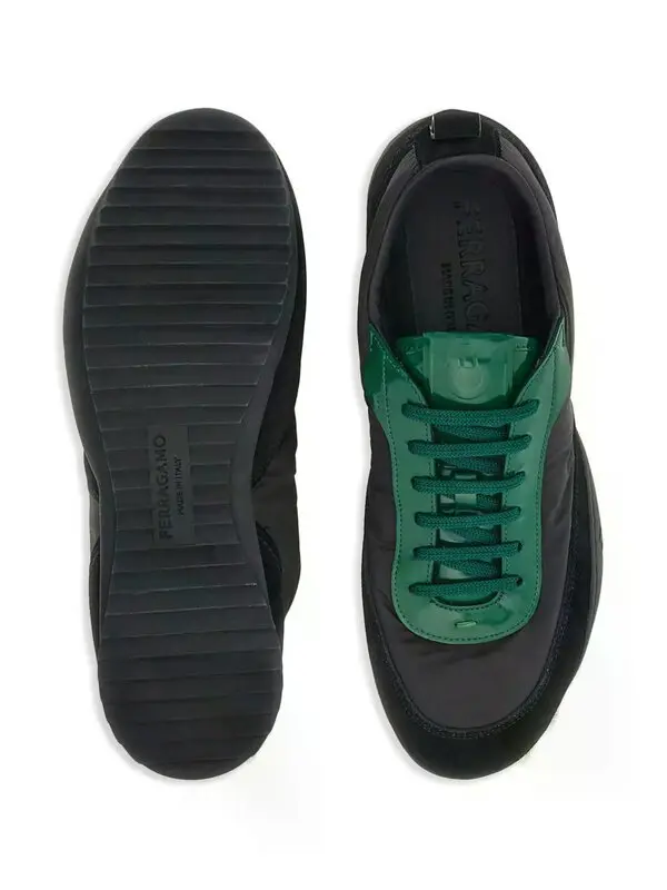 FERRAGAMO Leather-trim Lace-up Sneakers