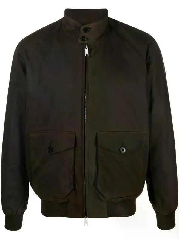 BARACUTA Waxed-cotton Jacket - Green