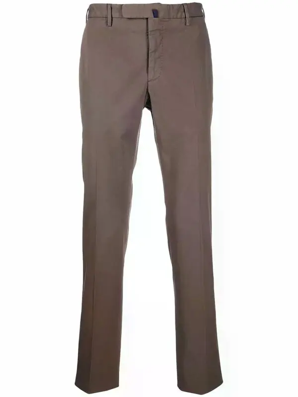 Incotex Tailored-cut Cotton Trousers - Brown