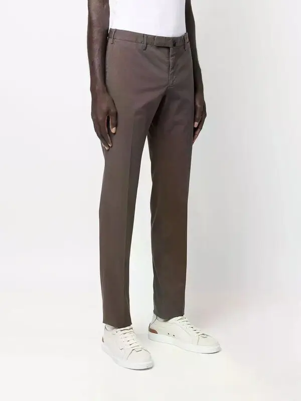 Incotex Tailored-cut Cotton Trousers - Brown