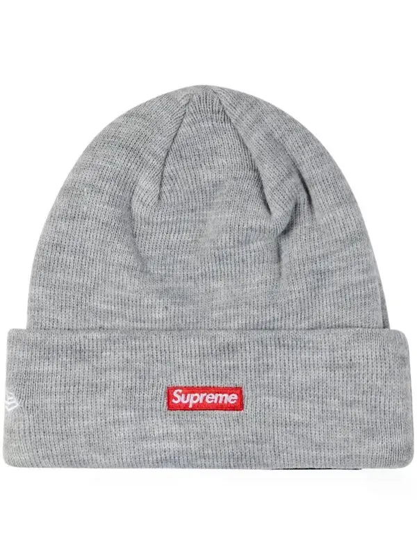 Supreme X New Era S Logo Knitted Beanie - Grey