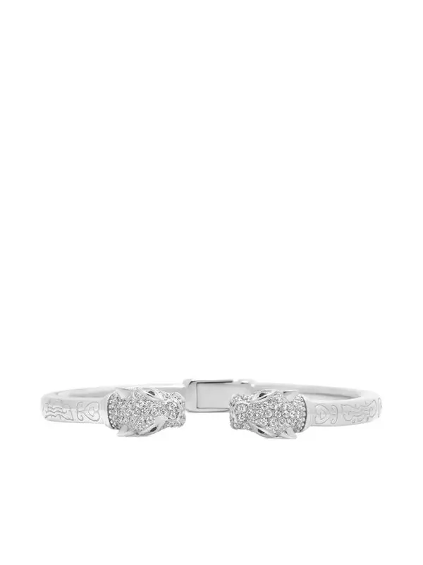 NIALAYA JEWELRY Panther Embossed Bangle - Silver