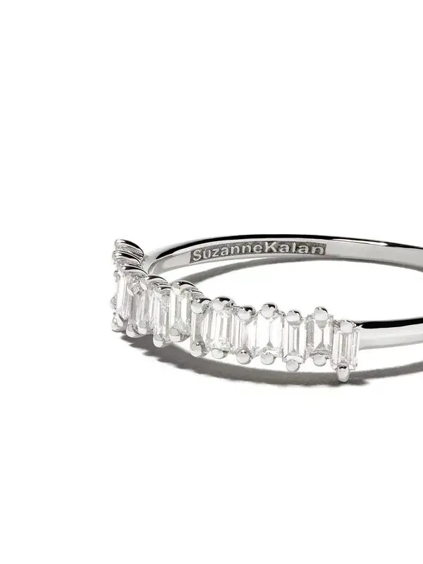 SUZANNE KALAN 18kt White Gold Fireworks Classic Stacker Diamond Ring - Silver