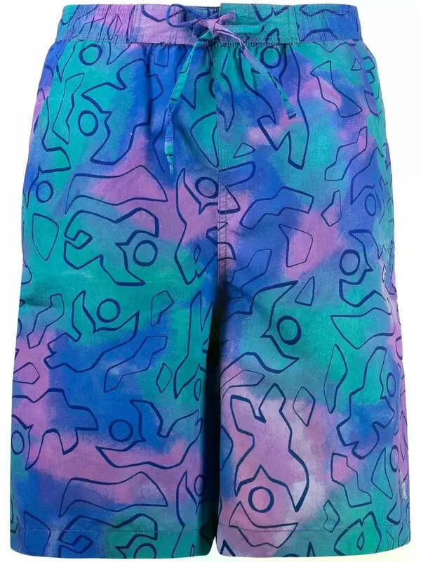 MARANT Abstract Pattern Swim Shorts - Green