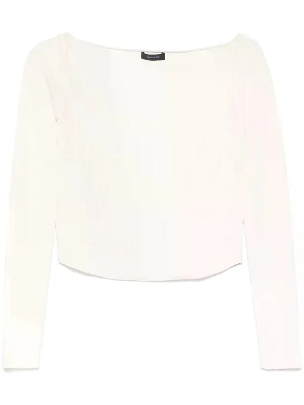 MUGLER Boning-detail Sweater - Neutrals