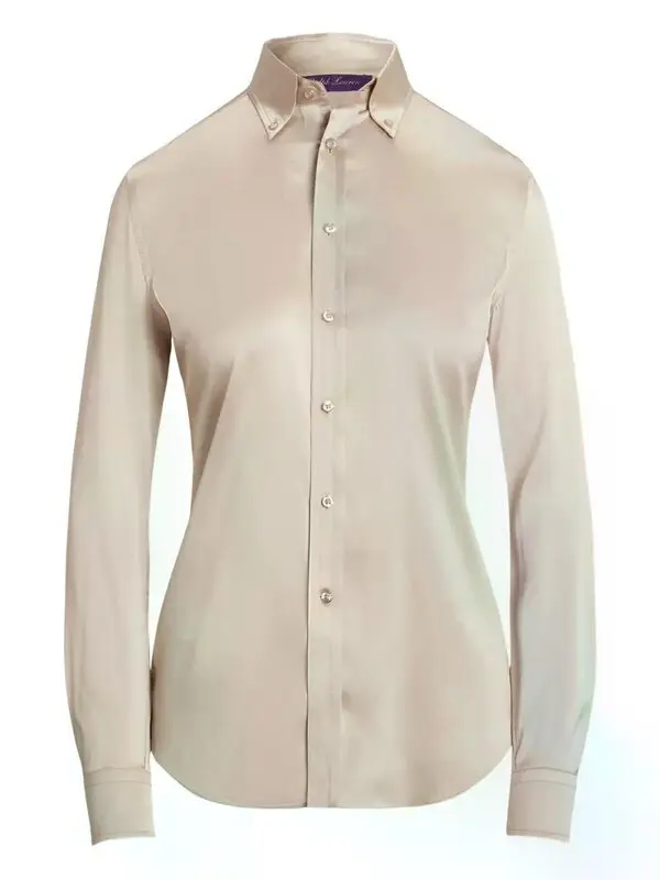 Ralph Lauren Satin Button-up Shirt - Neutrals