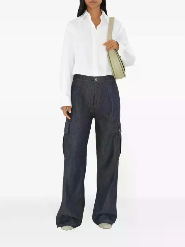 Burberry Indigo Wide Leg Cargo Jeans