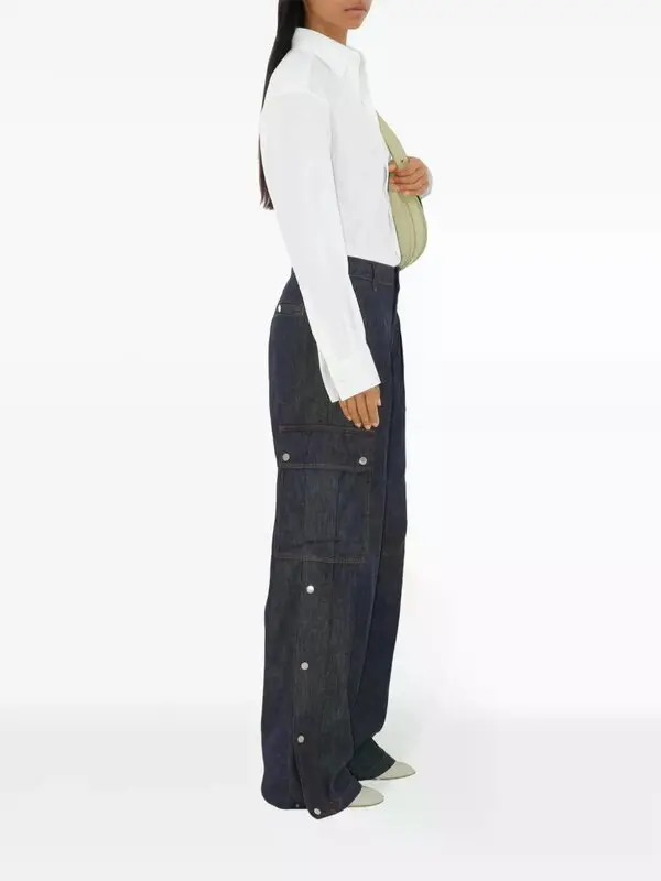 Burberry Indigo Wide Leg Cargo Jeans