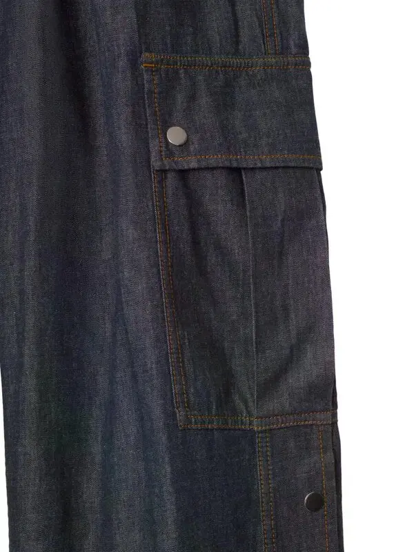 Burberry Indigo Wide Leg Cargo Jeans