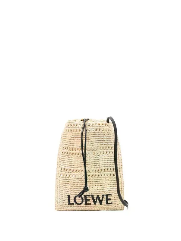 Loewe Drawstring Raffia Cross Body Bag